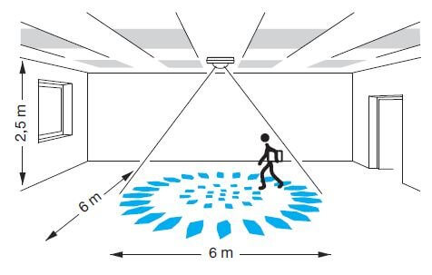 Cảm biến chuyển động gắn trần EE804 Hager gắn nối không cần trần giả